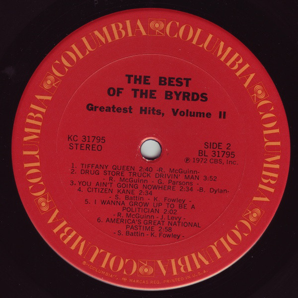 The Byrds - The Best Of The Byrds Greatest Hits, Volume II - Used Vinyl ...